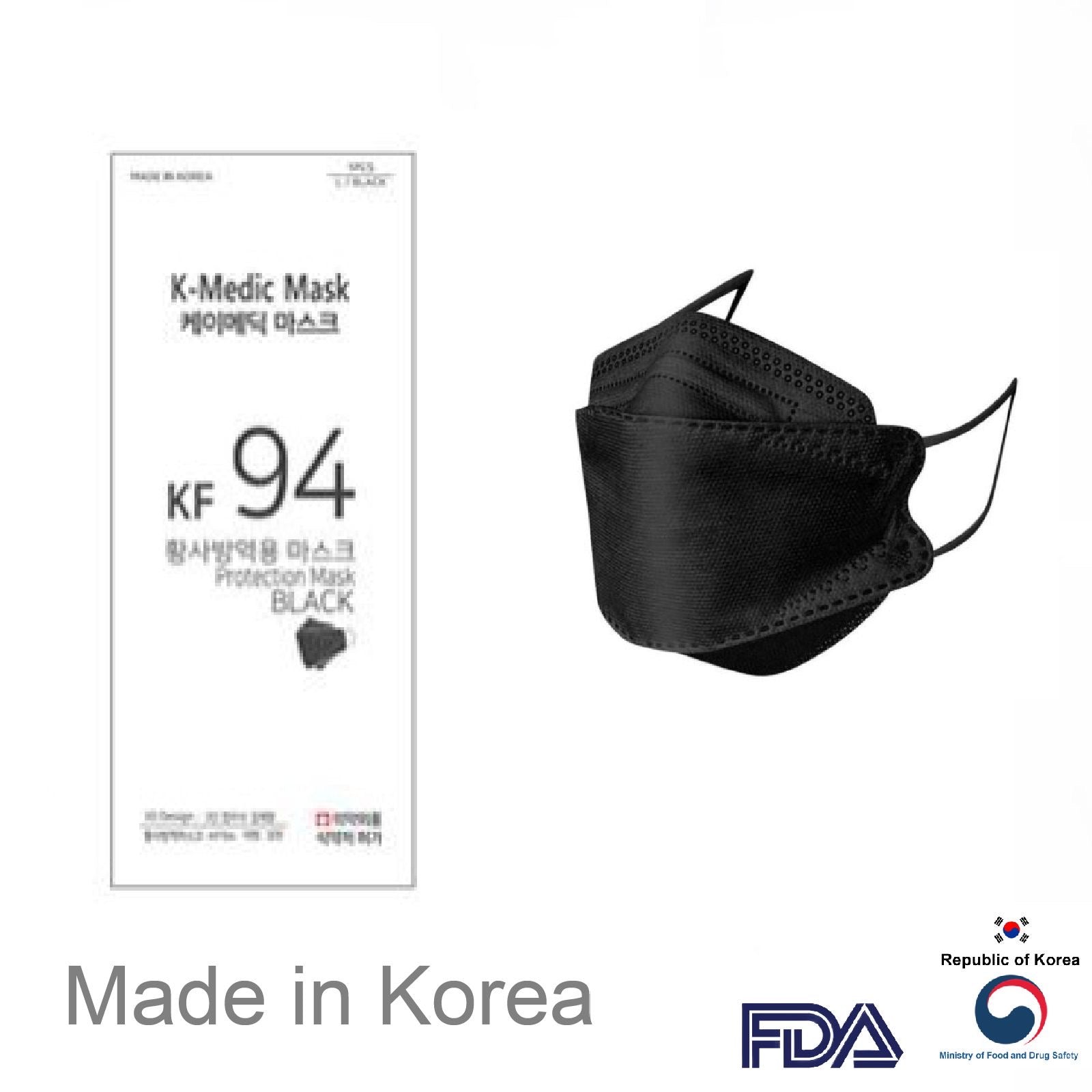 K-Medic KF94 Face Mask (Black) – Jasso beauty